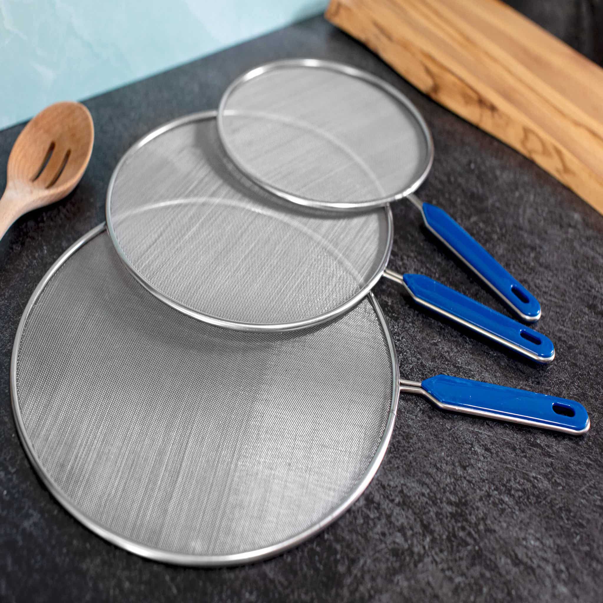 Splatter Screens for Frying Pan Cooking (8",10",11" - BLUE ...